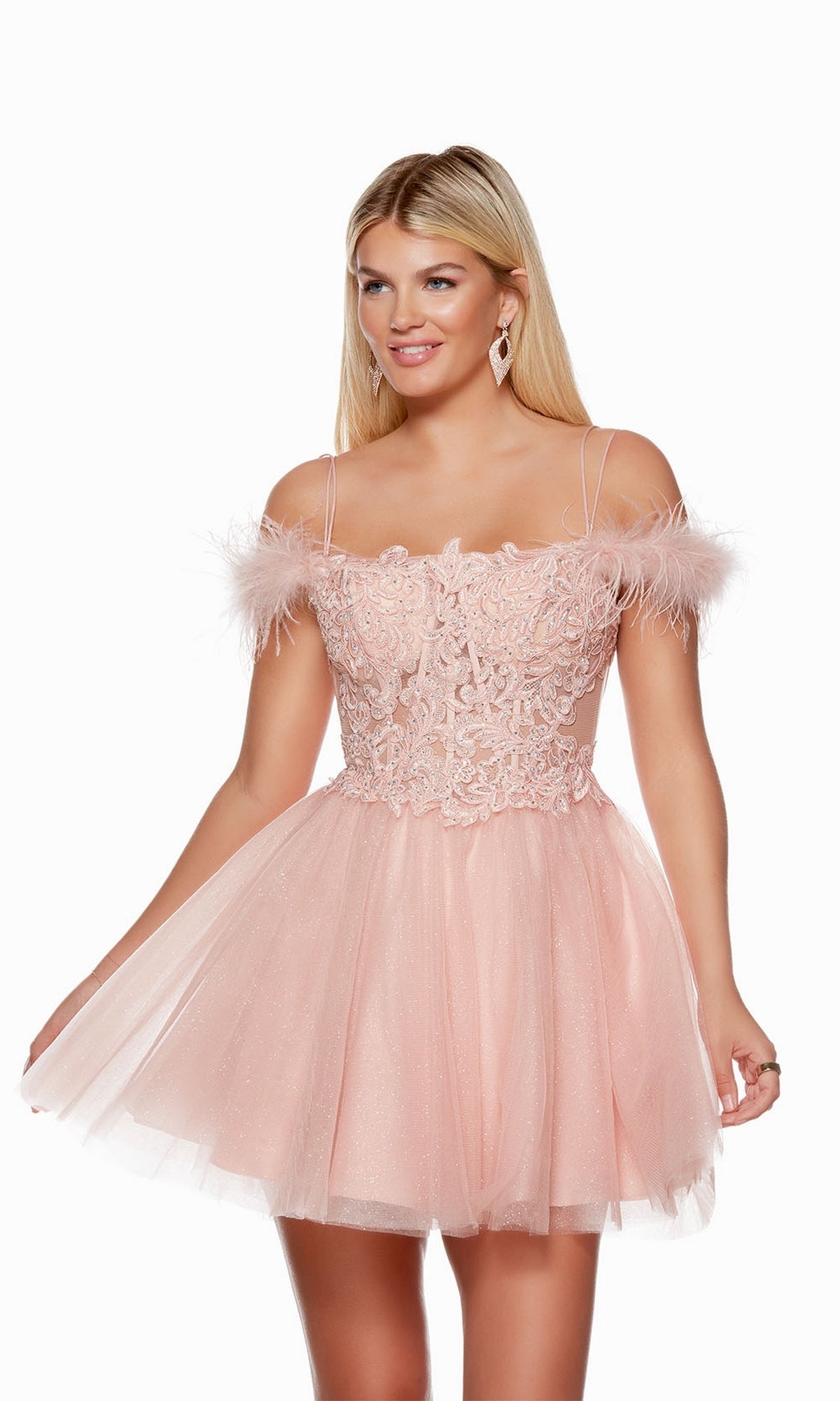 Babydoll Short French Pink Homecoming Dress -PromGirl