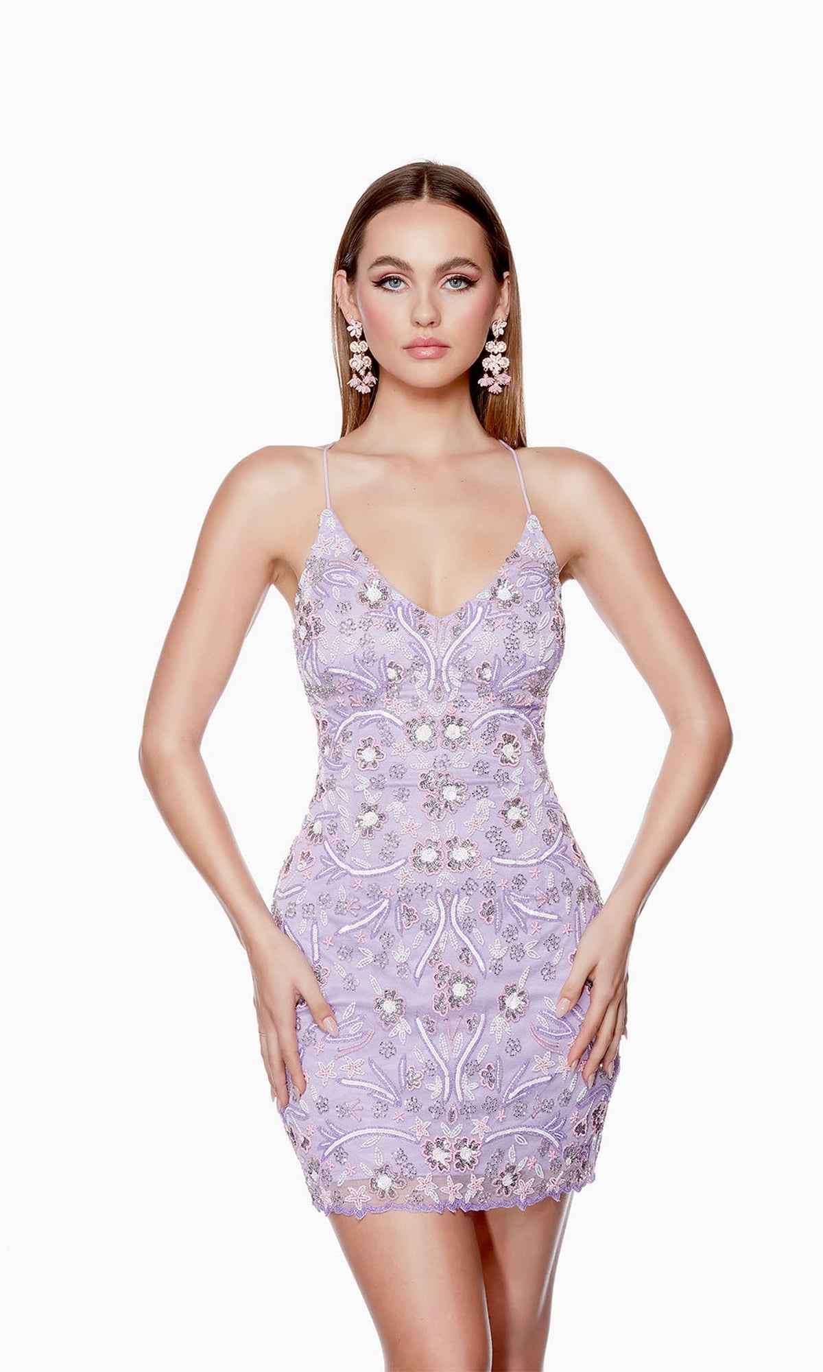 Beaded Short Open-Back Cocktail Dress - PromGirl