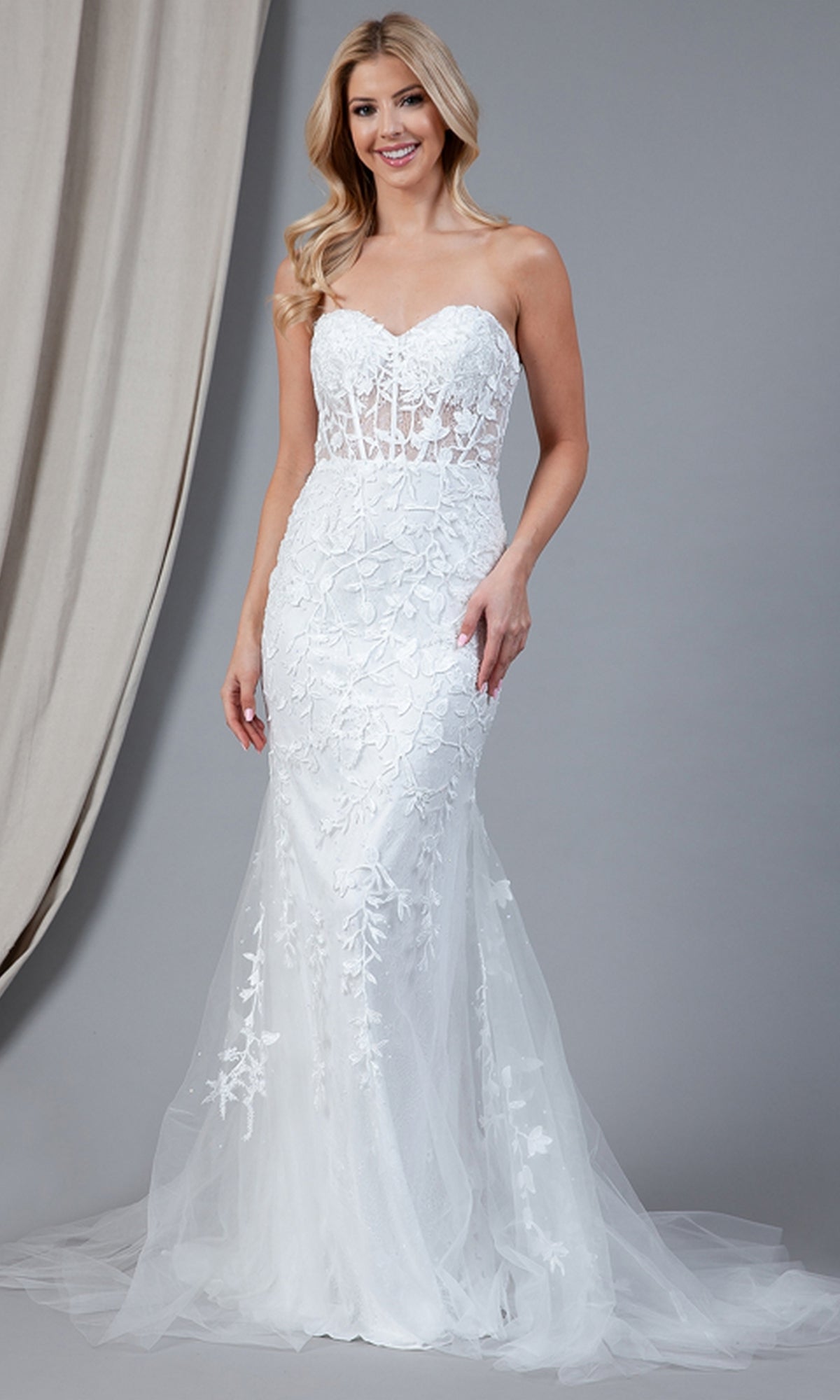 Long Strapless Sweetheart Mermaid Prom Dress -PromGirl