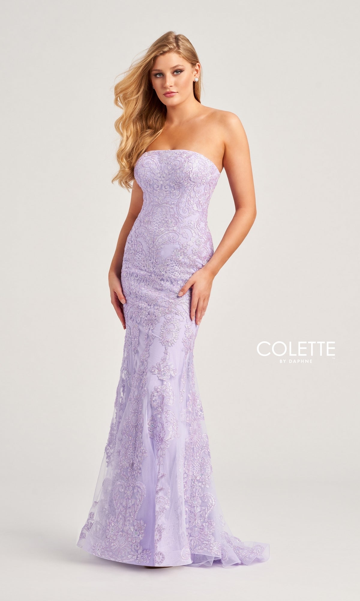 Strapless Long Prom Dress with Sweep Train - PromGirl