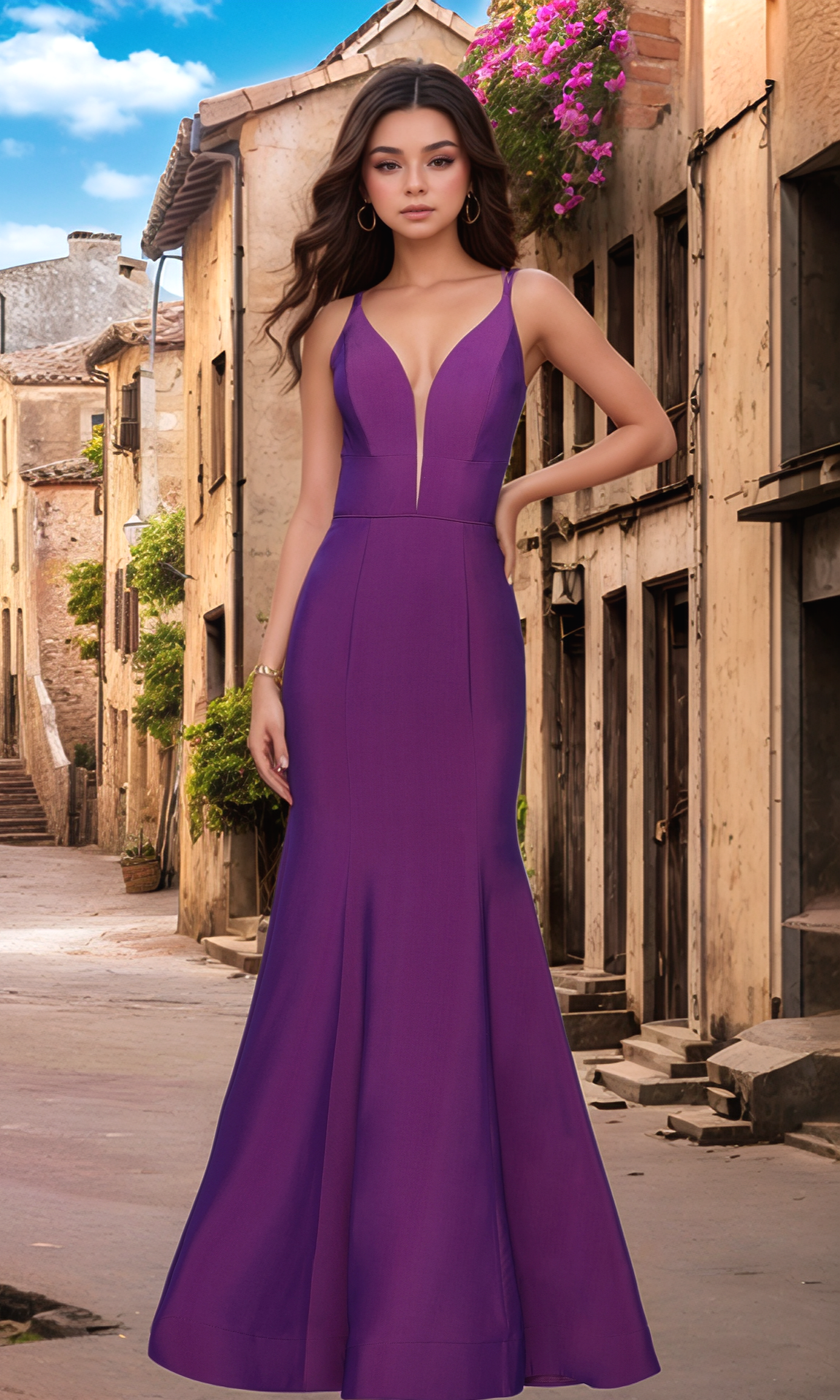 Jersey Mermaid Prom Dress with Strappy Open Back– PromGirl