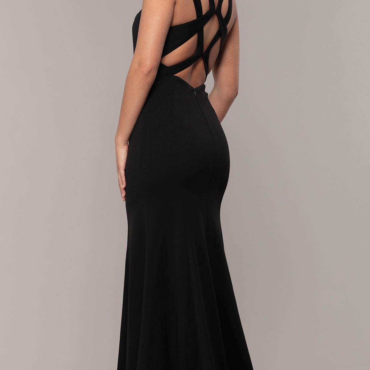Strappy-Back Simple Long Formal Prom Dress - PromGirl