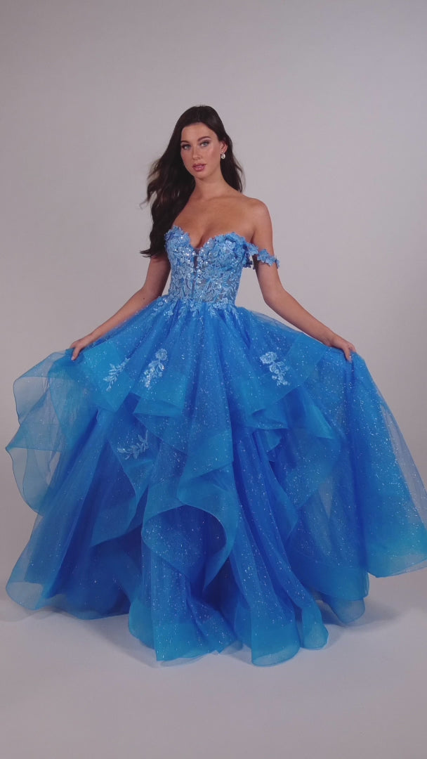 Long Ellie Wilde Designer Prom Ball Gown - PromGirl