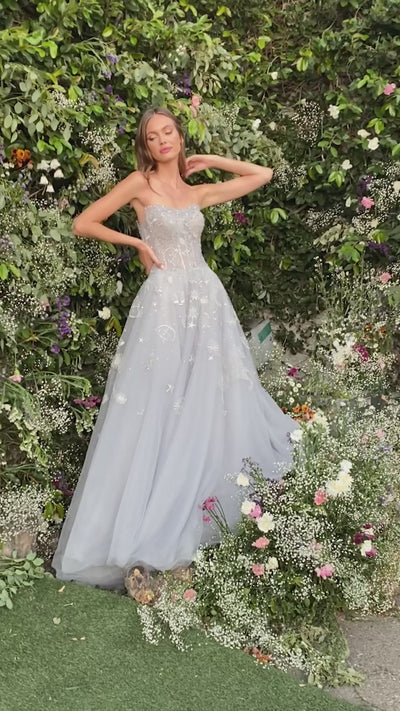 Strapless Prom Ball Gown with Constellation - PromGirl