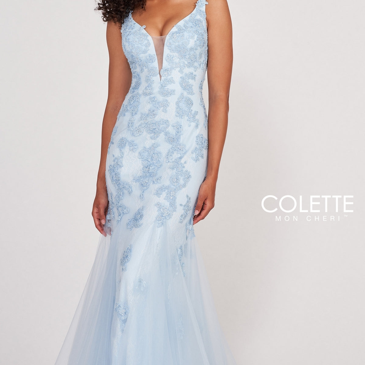 Colette Powder Blue Long Mermaid Prom Dress - PromGirl