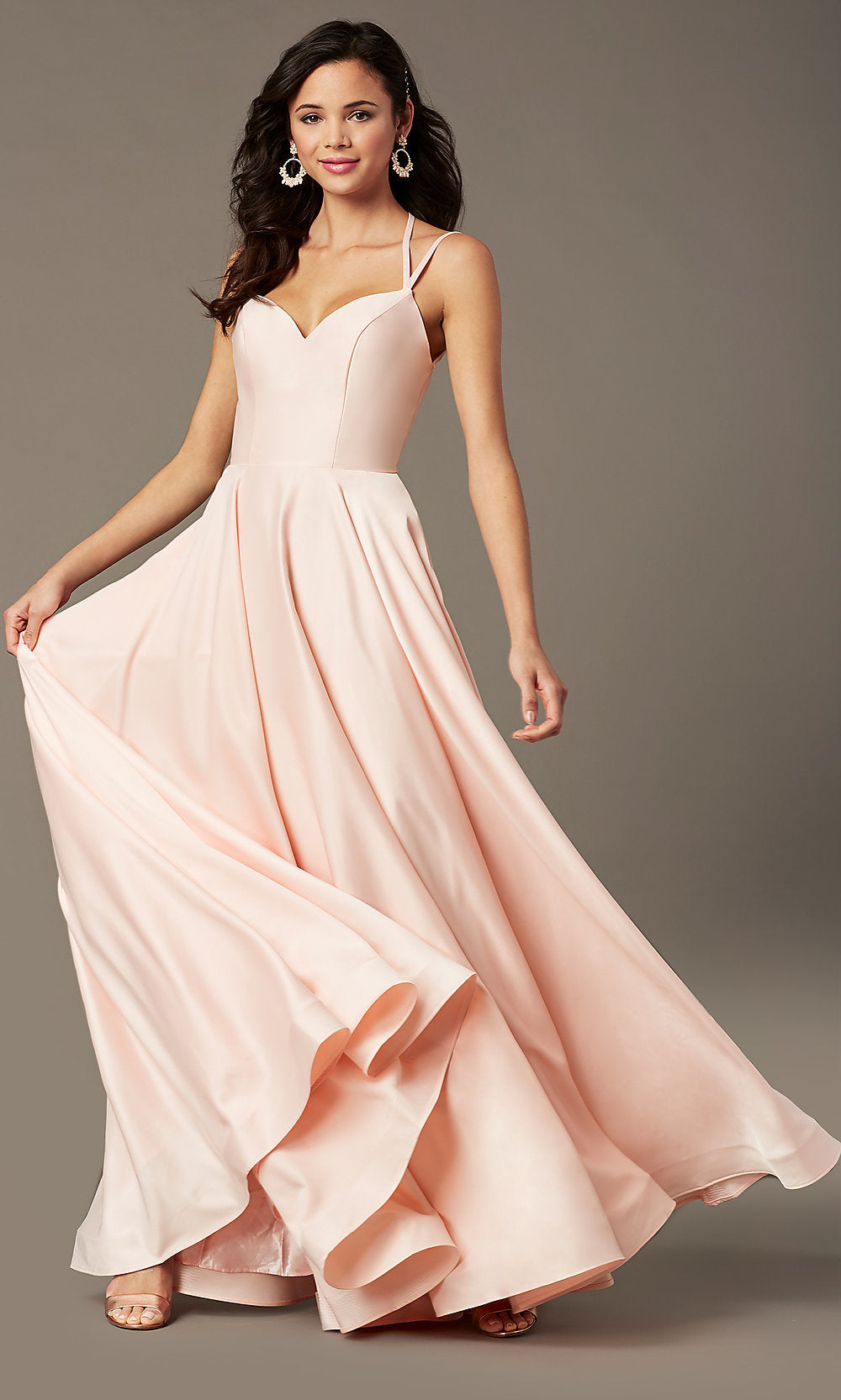 Long A-Line Sweetheart Satin Prom Dress - PromGirl