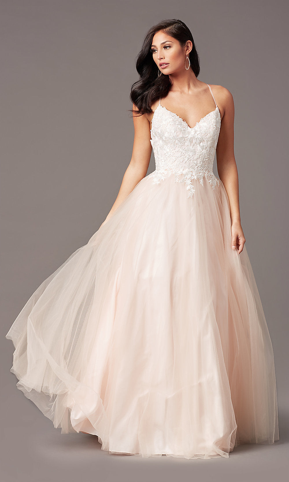 Embroidered Bodice Long Prom Dress Promgirl