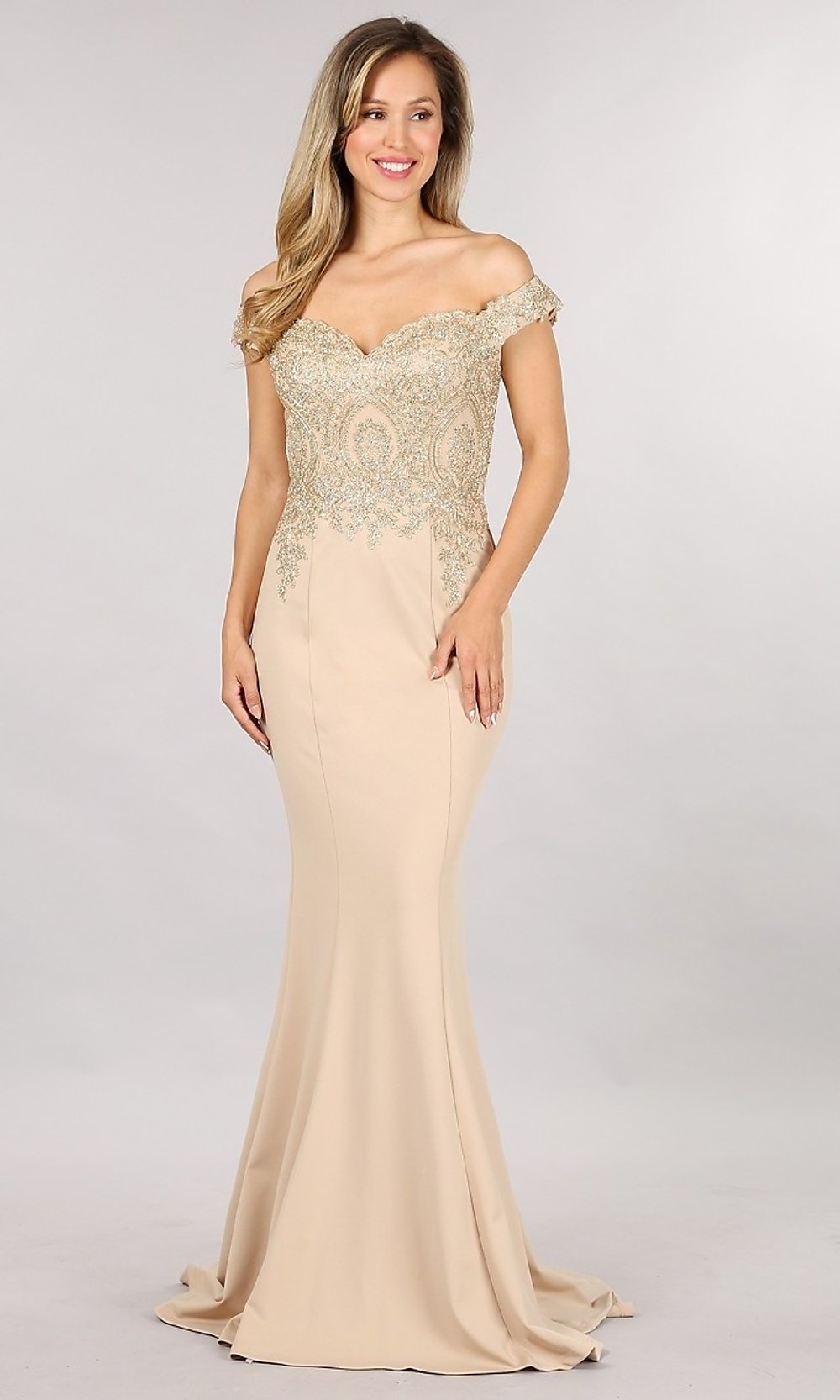 Cream Long Prom Dresses
