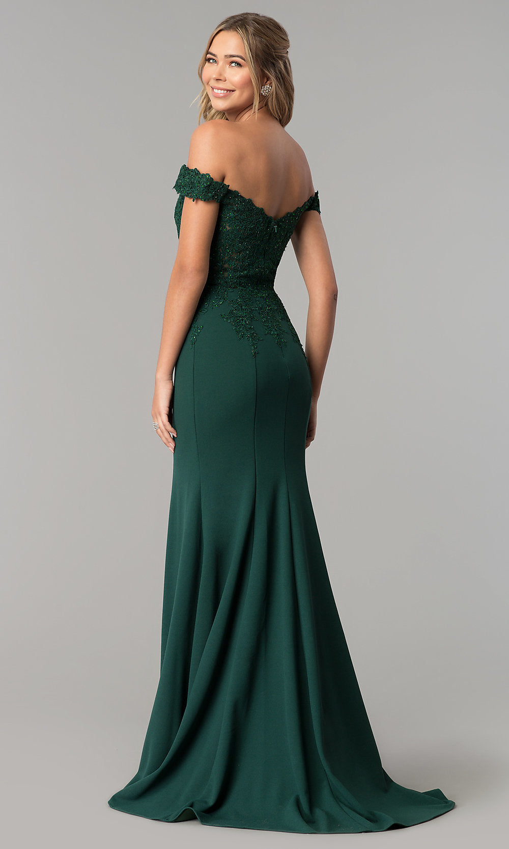 Long Sweetheart Lace-Bodice Prom Dress - PromGirl