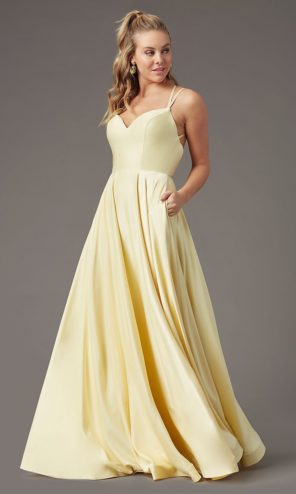 Long A-Line Sweetheart Satin Prom Dress - PromGirl